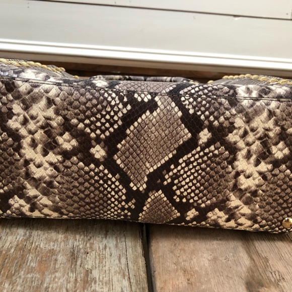 Michael Kors | Bags | Michael Kors Studded Snake Print Handbag With ...